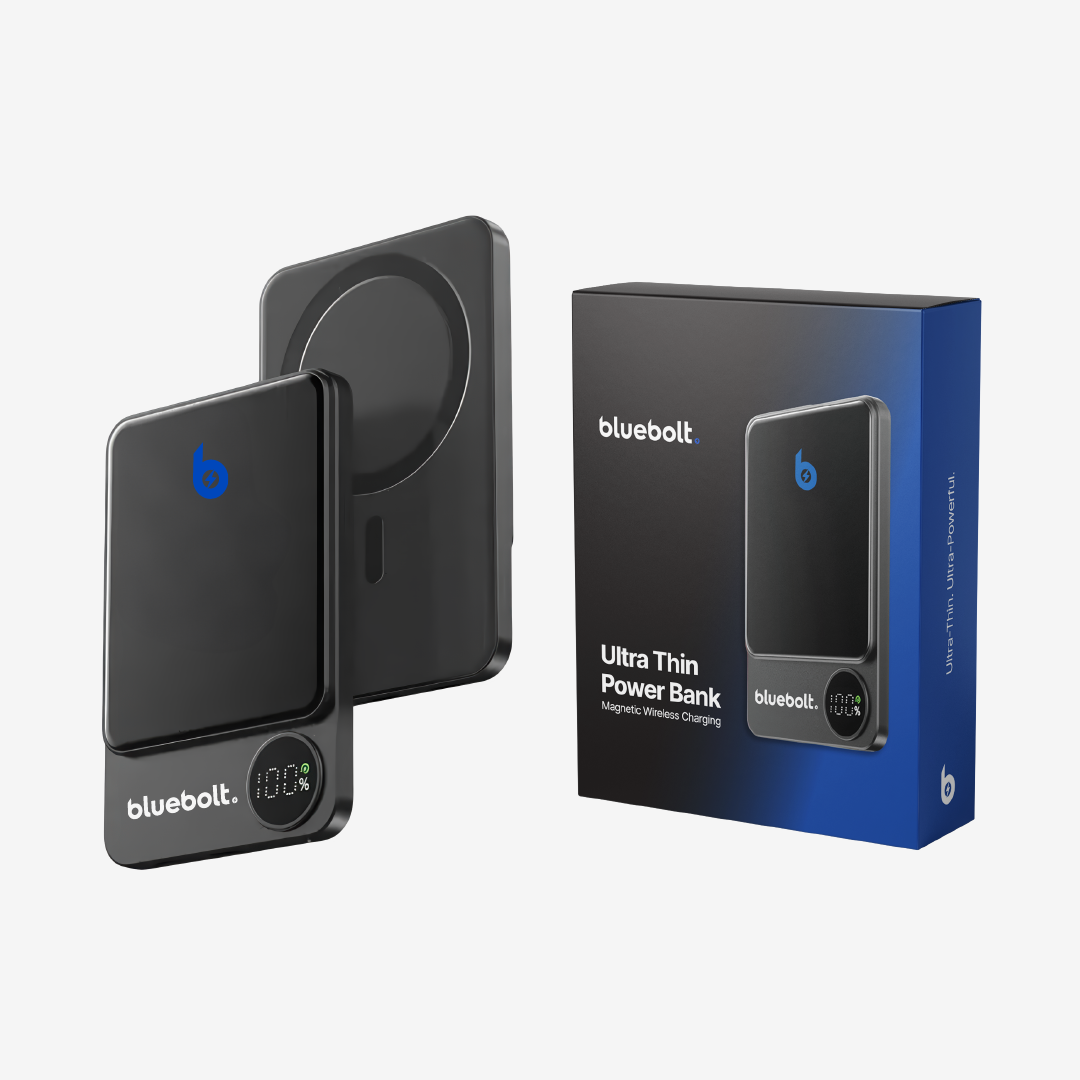 Ultraflache Powerbank 20W Magnetisches Kabelloses Laden – BlueBolt Chargers EU